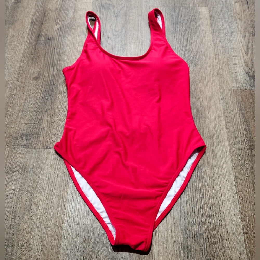 Red One Piece Swimsuit, High Thigh, Low Back, Size Sm… - Gem